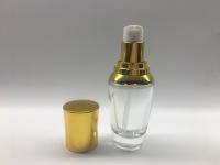 China Cosmetic Packaging 30ml Glass Pump Bottle oval Shape For Lotion / Serum for sale
