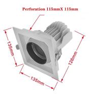 China 4000K 5000k Square LED Recessed Lights 25W 35W Elephant Trunk Light for sale