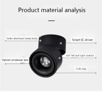 China 10W 100lm/ W Black LED Track Lighting Systems 5000K Ceiling Track Spotlights for sale