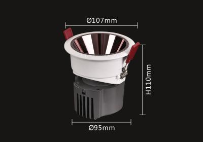China Interior Dimming 20W LED Grille Spotlight 5000K 6000K Color Temperature for sale