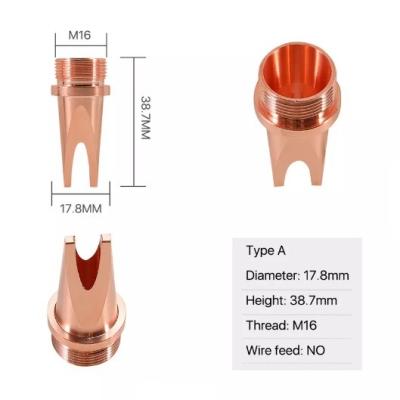 China ISO M16 Laser Weld Head Nozzle Diameter 17.8mm Height 38.7mm for sale