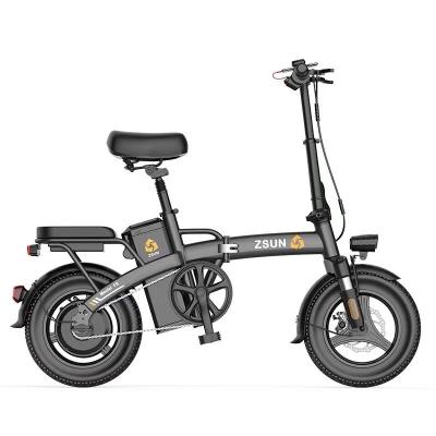 China 14 Inch Fat Tire 350w 7.5ah Recreational Folding Electric Bike with Shock Absorber Tire Width 20*4 and Torque 30-50 Nm for sale