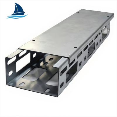 China Galvanized Flexible Solid Bottom Roll Form Perforated Cable Tray Cover Clamp Cable Tray for sale