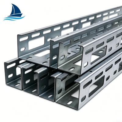 China CE Pre Galvanized Steel Perforated Floor Cable Tray For Heavy Duty Construction Cable Laying for sale