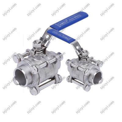China Butt Welding End Connection Pieces Stainless Steel 3 Piece Water Ball Valve for sale