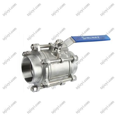 China Thread Connection Pieces Stainless Steel 3 Piece Type Water Ball Valve for sale