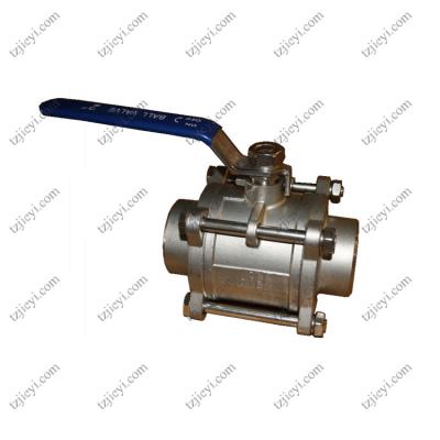 China Thread Connection Pieces Stainless Steel 3 Piece Type Water Ball Valve for sale