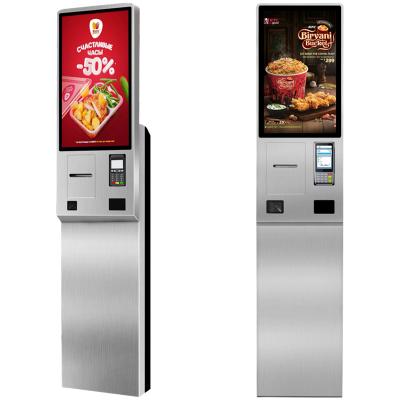 China Stainless Self Service Terminal Kiosk for Restauants ultra Slim Stainless Steel Vertical Wall Hanging 21.5/24/27 Inch for sale