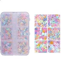 China Add Sparkle to Your Decoration Parties with 6 Box Set of PVC Sequins Star Heart Moon Number and Elephant Shapes 3mm Size for sale
