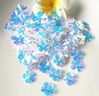 China Sophisticated Sequins Wedding Dress in 5mm PVC Fabric with Flower Embellishments for sale