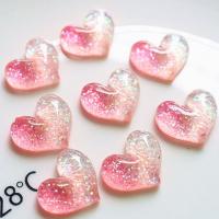 China Colorful Pink Flatback Mini Glitter Resin Heart for Craft Kids Gift for sale