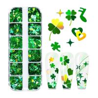 China Thousand Choices Offered Box Irish Festival Collection Sequins St. Patrick's Day Sequins Clover Green Sequins for Nails Accesories for sale
