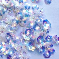 China Flower Style Aurora Color Plum Sequins Loose 8mm Transparent 12mm PET Accessories for Sewing Shoes 365 Colors Included for sale