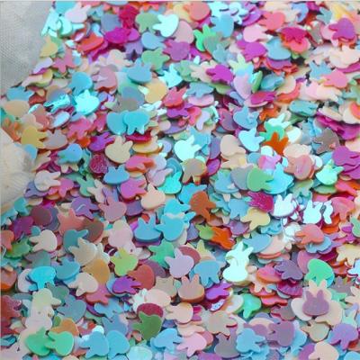 China Pet Happy Year Easter Sequined 4mm Rabbit Head Ball Stuffers and Ornaments Hand DIY Accessories Fluorescent Pieces Glass for sale