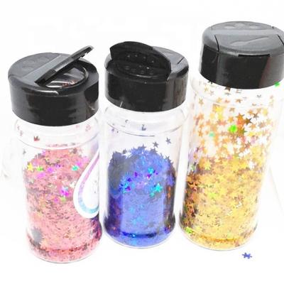 China 1oz 2oz 3oz 5oz Glitter Containers with Black Lid Sifter and Open Cap Print Method 1 color Shakers for sale