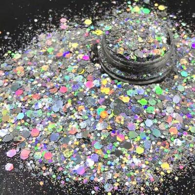 China Holographic Chunky Shape Cosmetic Glitter Bulk 56 Colors for Nail Beauty Products and Distribution Network for sale