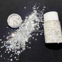 China Solvent Resistant Flax Flash Mirror Silver High Flash Silver Anomalous Star Moon Quadpoint Star Mixed Glitter 180-200°C for sale