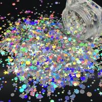 China Other Holiday Supplies Die Cutting Printing Holographic Silver Chunky Glitter with Stars Mixes for sale