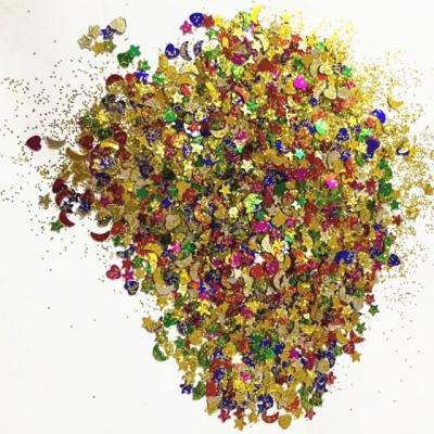 China Person Christmas Eye Shadow Glitter Mixed Chunky Sequins PVC Moon Heart Pentacle Drip Filler Cosmetic Garment Christmas for sale