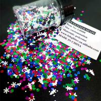 China Square Heart Star Moon Flowers Leaves Crafted Glass Silk Holiday Nails High Christmas Glitter Mix for Excellent Effect for sale
