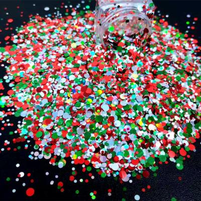 China Die Cutting Printing and 1 Color Print Method for Dots Shaped Glitter Xmas Christmas for sale
