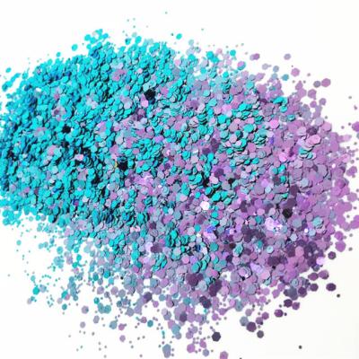 China Cosmetic Chameleon Glitter Nails Decoration for Chinese Year Occasion Shifting Color Glitter Mixes for sale
