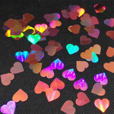 China Other Holiday Supplies 12MM Polyester Pink Heart Glitter Heart Shapes for sale
