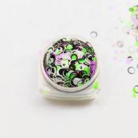 China Customized Color Resin Glitter Glitter White Open Circle Black Open Circle Neon Green Round and Neon Purple Round Mixes for sale