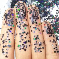 China Craft Occasion Polyester Star Glitter 2.5mm Shapes Holographic Black for Body Nail Art Resin Tumble Star Shapes for sale