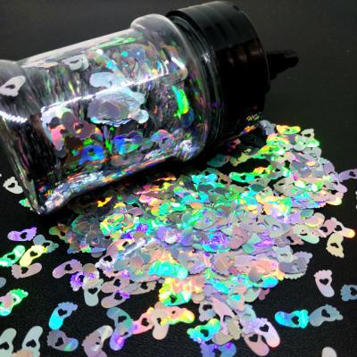 China OEM/ODM Glitter Footprint Shaped Sand Ornament for Easter Occasion Personalized Design for sale