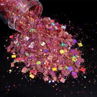 China Indoor Ornament Chunky Glitter Powder PET Material Hexagon Shaped Nail Decoration Supplies for Christmas Hexagon Mixed for sale