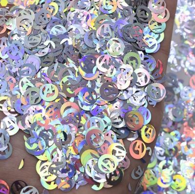 China 365 Colors Glitter Shaped Letter a in the Circle Glitter Shape Perfect Addition to Indoor Christmas Decoration for sale