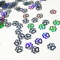 China 10mm Silver Black Holographic Glitter Dog Paw Print 1kg Each for Party Supplies Crafts Model Number Packaging Event Items for sale