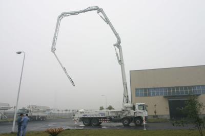 China ISUZU 8x4 47m Truck Mounted Concrete Pump Truck 120m3/h Boom System HZZ5381THB for sale