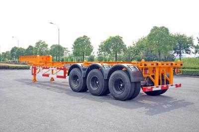 China 40 ft Steel Gooseneck Tank Container Trailer Chassis 3 Axles 33900kg Payload for sale