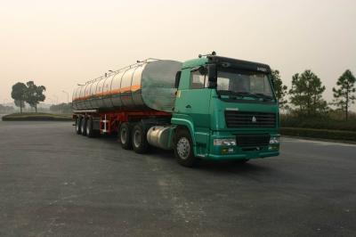 China 42000 Litre 3 Axle Chemical Liquid Tank Semi Trailer Steel Aluminum 29000kg Payload for sale