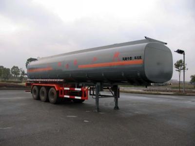 China 3 Axle 46cbm Steel Chemical Liquid Tank Truck Semi Trailer for Cyclopentane Transport for sale