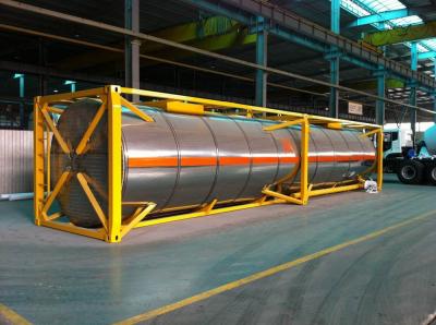 China 40 Feet ISO Stainless Steel Chemical Liquid Tank Container 48000L 304 for sale