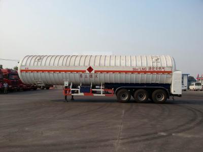 China Double Layered 56000L Cryogenic LNG Tank Semi Trailer with 3x13T FUWA Axles for sale