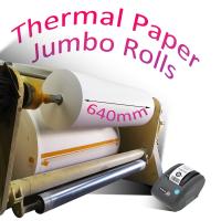 China Good Whiteness Jumbo Thermal Paper Roll 6000mm / 12000m Regular Length for sale