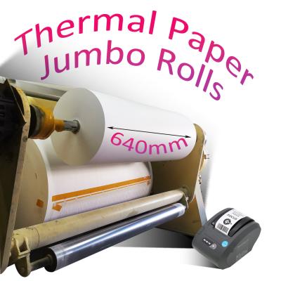 China Good Whiteness Jumbo Thermal Paper Roll 6000mm / 12000m Regular Length for sale