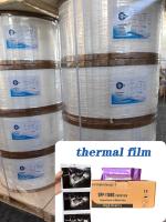 China Thermal Film Ultrasound Paper Recyclable 75um 95um Thermal Print Film/Media For Packaging Labels Thermal Film Jumbo Rolls for sale