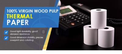 China 100% Virgin Wood Pulp A Grade GOOD Whiteness 12000m Length Thermal Paper JUMBO Roll For Cash Register for sale