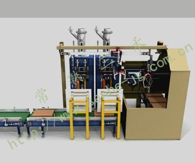 China DCS-25PV1(3)-MU-AL(multi-scales for powder ) Valve Bag Automatic Packing & Palletizing Line for granule and powder for sale