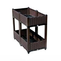 China Modern Earth Friendly Elevated Plastic Planter Box Large Capacity 42*42*20cm for sale