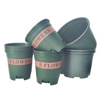 China Antirust Green 1 Gallon Plastic Flower Pots 13cm High Nursery Plant Pots for Indoor Outdoor for sale
