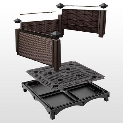 China Modular Self Watering Planter Box Parts with Wheels OEM Service Accepted for Garden for sale