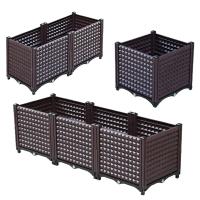 China Frost Resistant Plastic Garden Planter Box 60x40x30cm Outdoor Decoration Moth Proof for sale