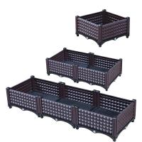 China Antifreeze Plastic Planting Box Street Planter Boxes on Castors 60x40x30cm Insect Proof for sale