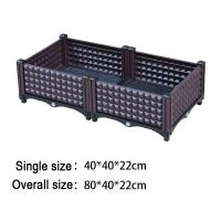 China Modern Thickened PP Plastic Planter on Wheels 60x30x30cm Corrosion Resistant Flower Pot for sale